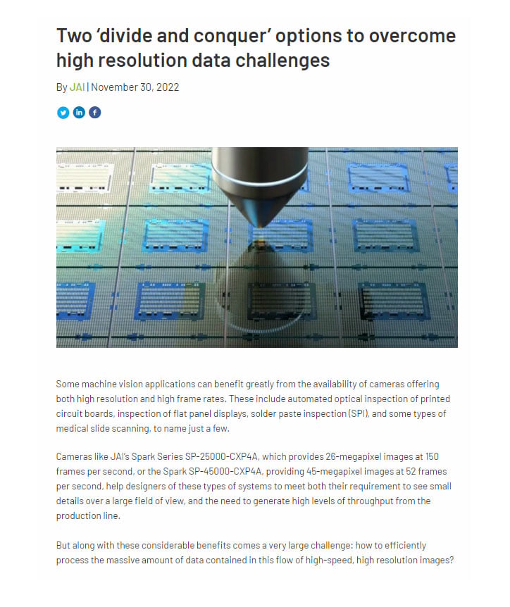 Build a vision system for wafer, semiconductor or PCB inspection
