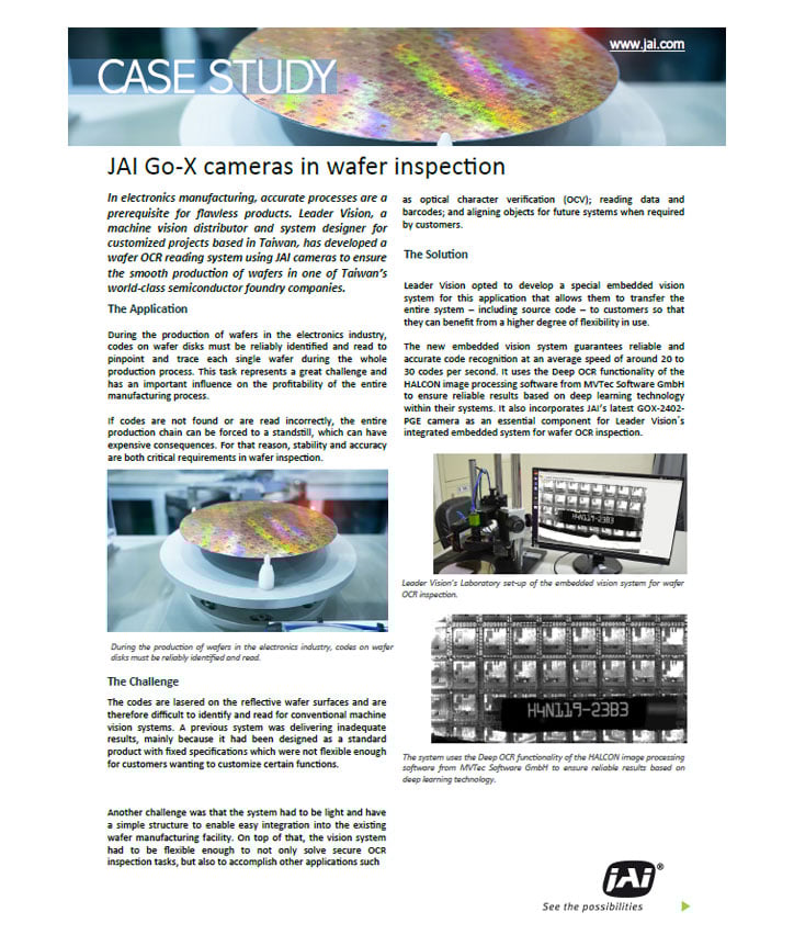 Build a vision system for wafer, semiconductor or PCB inspection